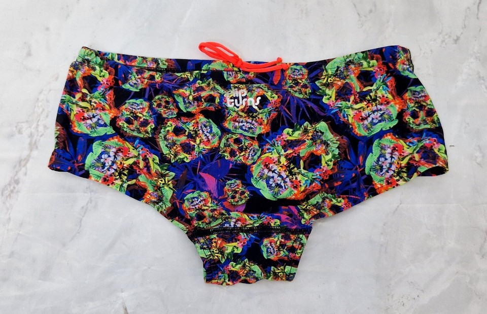SPEEDO Flipturns Boys Deep Sided Brief Swimming Trunks Neon Size 32 ...