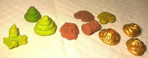 The Ugglys Pet Shop Golden Poop lot of 10 3 golden sticky metallic nice ...