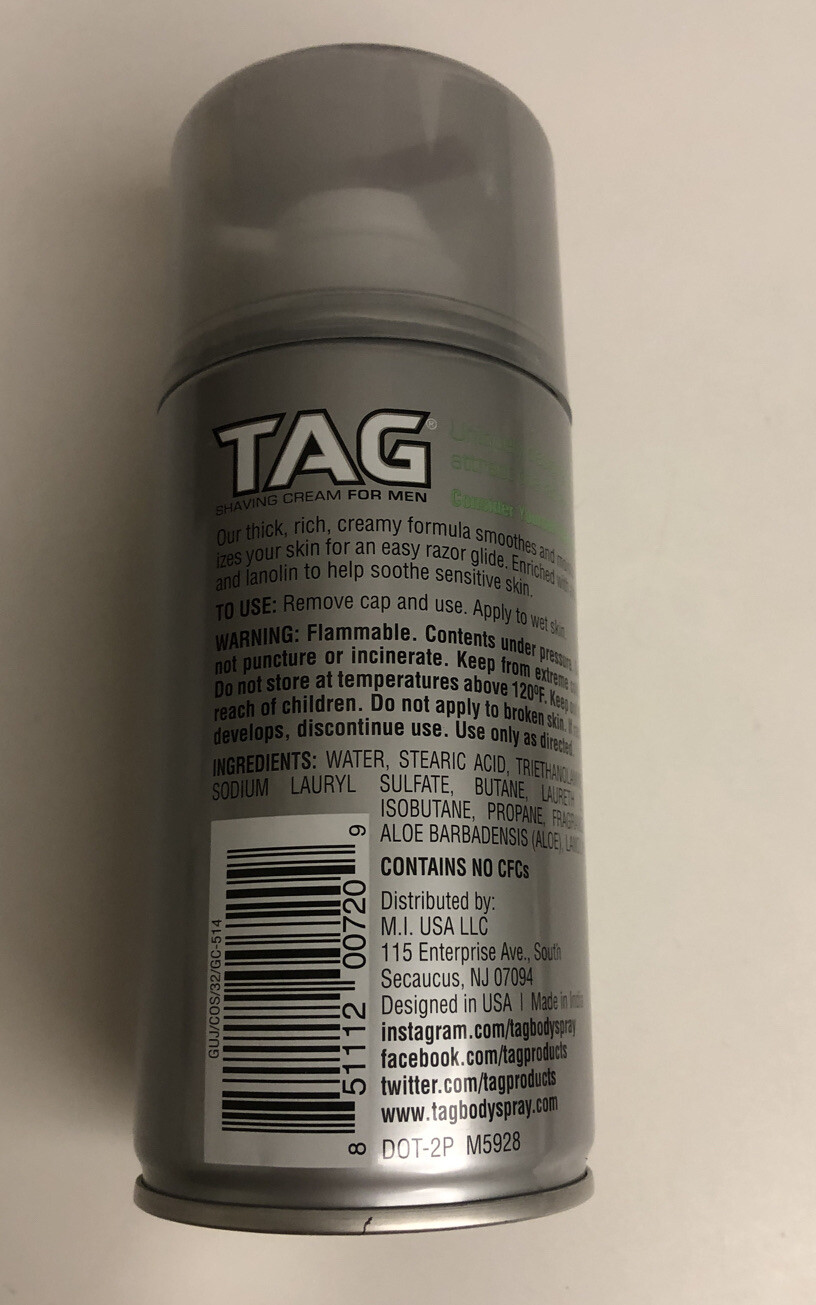 (1) Tag Shaving Cream For Men For Sensitive Skin, 10 oz.Extremely Rare ...