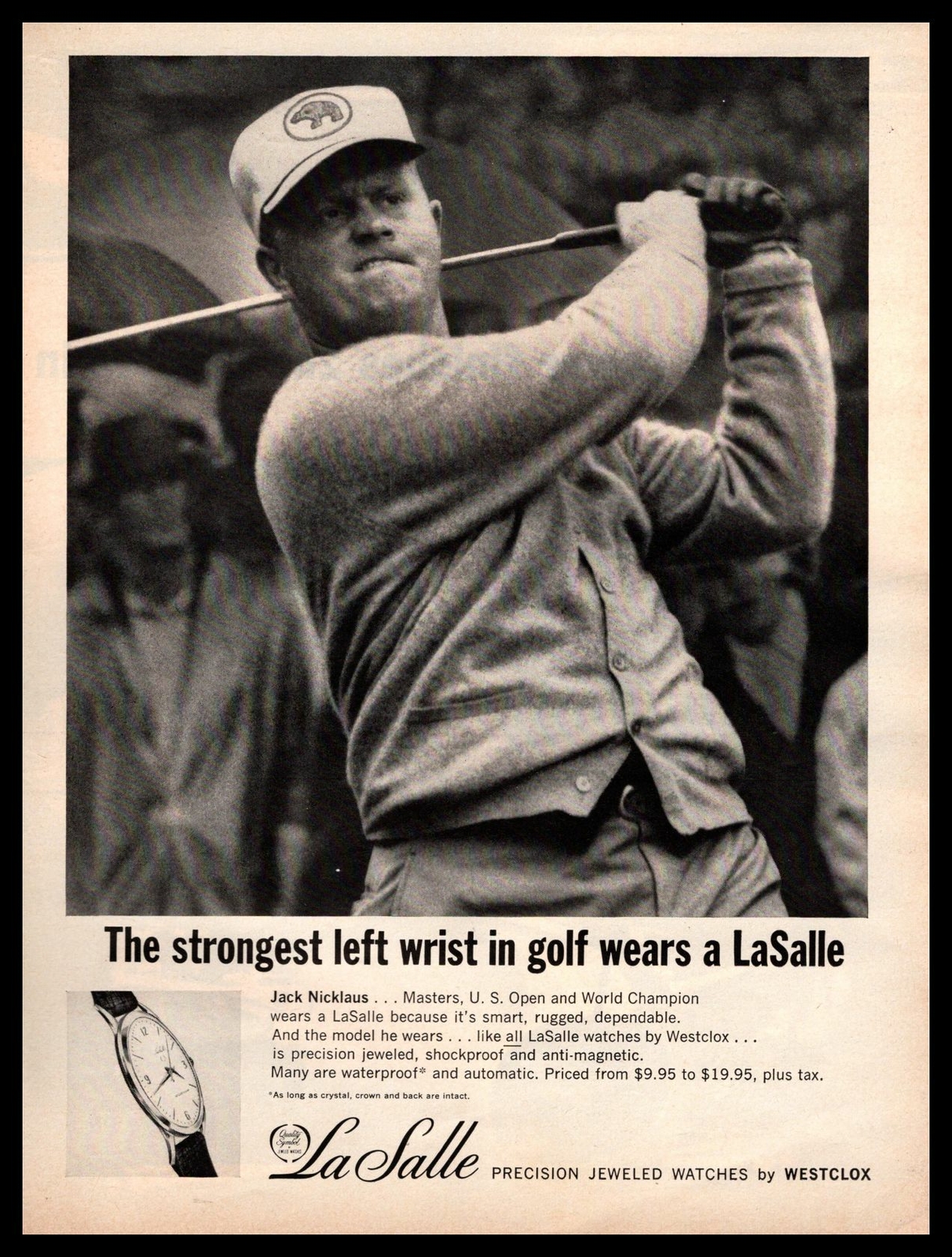 1963 LaSalle Watch By Westclox Jack Nicklaus Masters Golf Champ Vintage ...