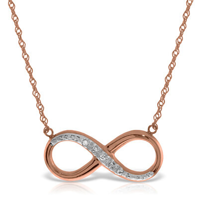 14K Solid Rose gold fine Infiniti Necklace 16-24" w genuine Diamond | eBay