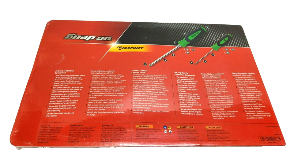 Snap-on SGDXW120BG Soft Grip Combination Screwdriver Set 12pc | Green ...