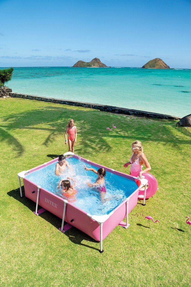 INTEX Frame Pool Pink 220X150X60Cm Rectangular Above Ground Pool 1662L ...