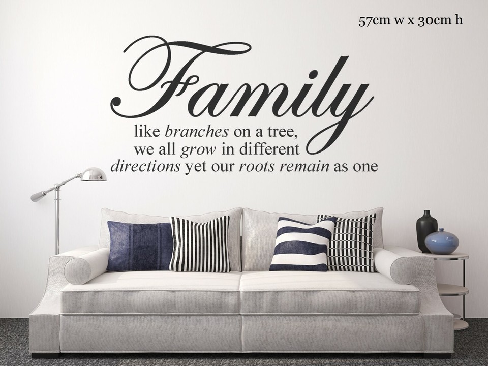 Custom Quotes Wall Stickers Family Removable Vinyl Decal Mural Home ...