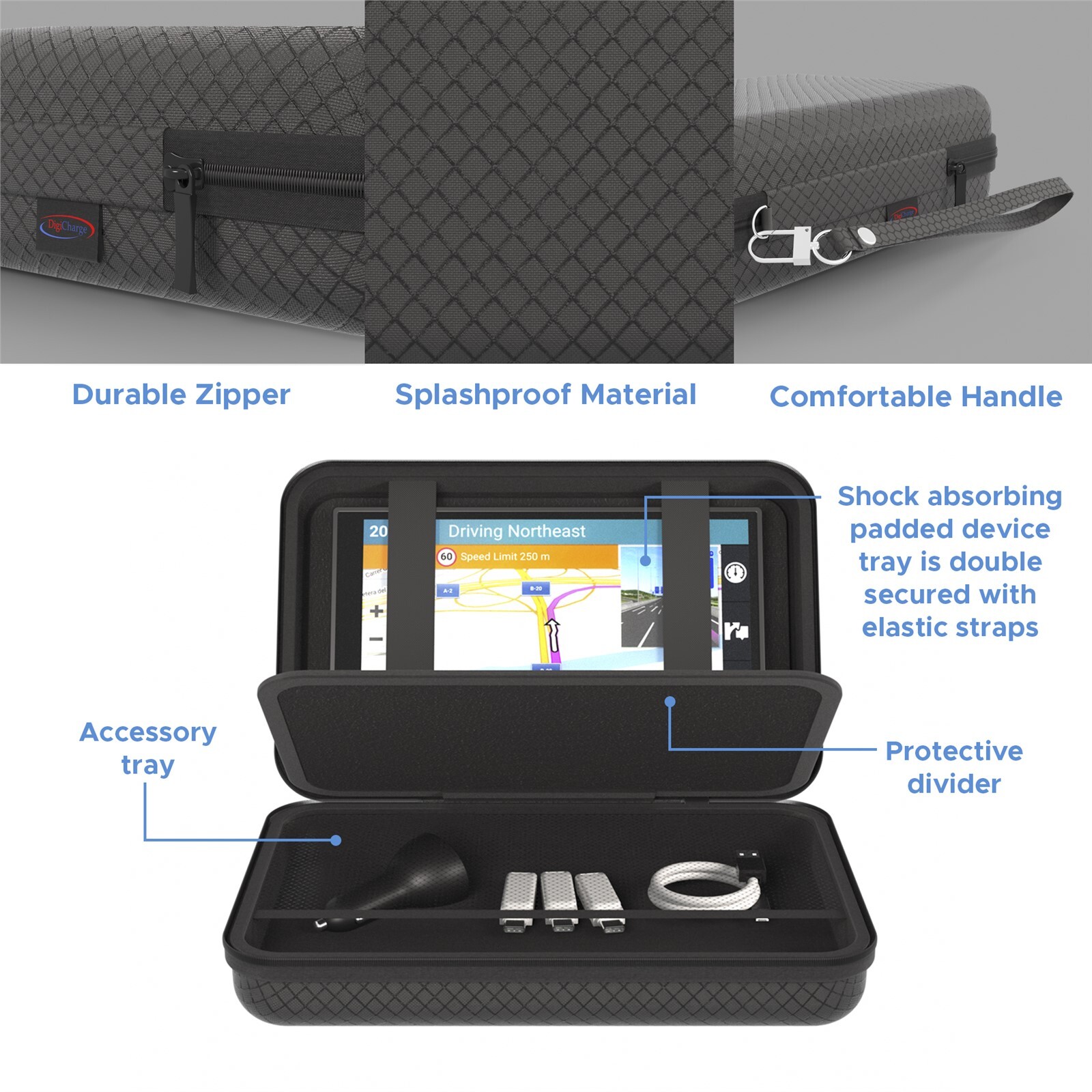 Black Hard Carry Case For TomTom Go Premium 6 Inch 60 600 6000 6'' GPS ...