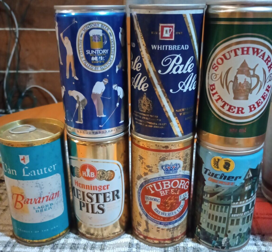 Metal Pull Tab Beer Cans Mixed Lot of 7 Vintage Empty | eBay