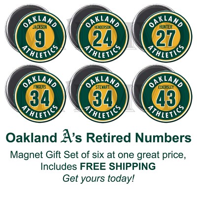 OAKLAND A'S RETIRED JERSEY NUMBERS Collectible Fridge Magnet Set - Fan ...