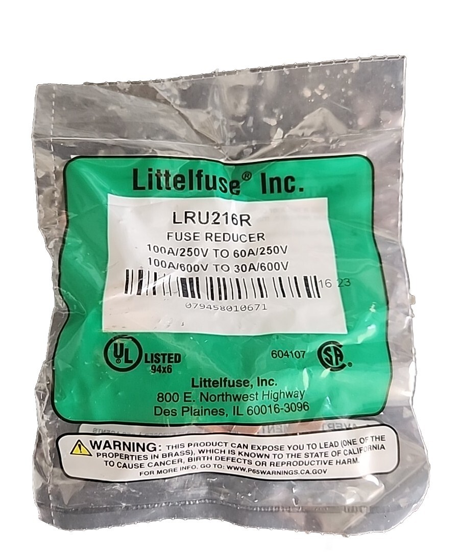 NEW Littelfuse 600V/250V to 100A/60A Fuse Reducer 1 Pair LRU216R | eBay