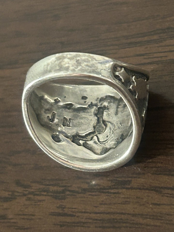 Vintage Sterling Silver Native American Spirit Animal Paint Blotch Ring ...