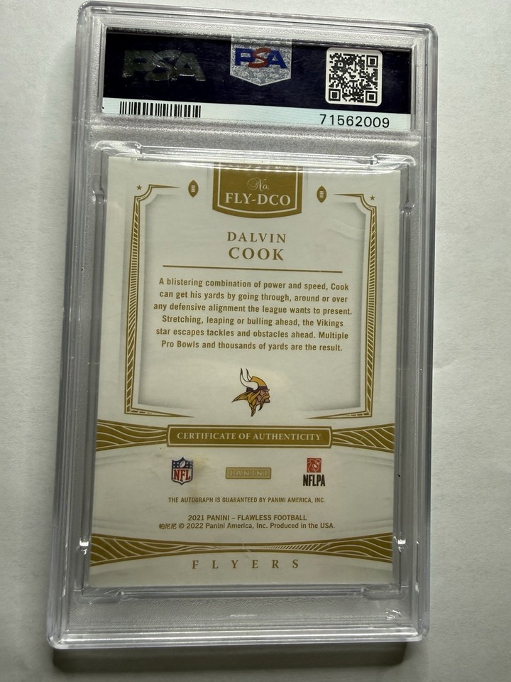 2021 Panini Flawless🔥Dalvin Cook🔥Flyers Silver Auto #8/15 Vikings PSA 8 ...