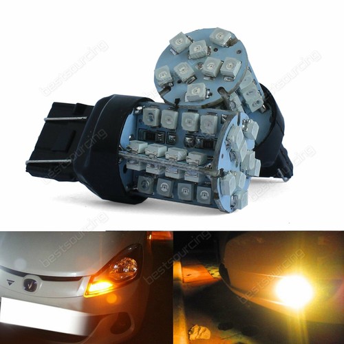 2x 580 582 LED 40 SMD AMBER W21/5W T20 DRL REVERSE DAYTIME RUNNING ...