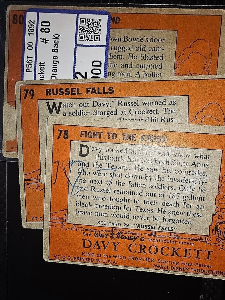1956 Topps DAVY CROCKETT Orange Back 80 Card COMPLETE Set | eBay
