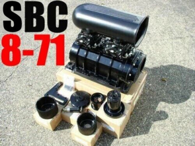 SMALL BLOCK CHEVY BLOWER SHOP SUPERCHARGER HIGH HELIX 8-71 BLACK 2V 650 ...