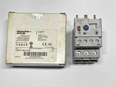 Sprecher + Schuh CEP7-ED1FD Overload Relay 3P 9-45A For CA7 30 37 43 ...