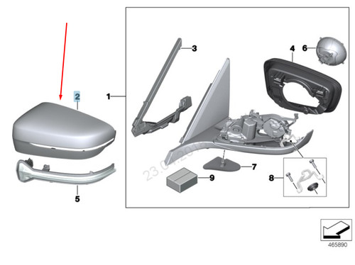 NEW BMW 7 G11 LEFT WING MIRROR COVER CAP 51167422719 7422719 2016 OEM ...