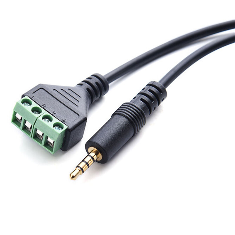 4-Pole 3.5mm Male to AV 4 Pin Screw Solderless Shield Screw Terminal ...