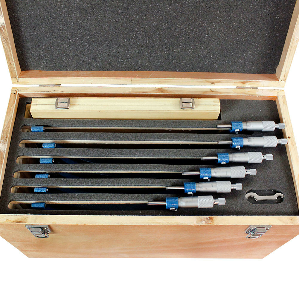 6 Pcs 6-12"/0.0001" Outside Micrometer Set Metal Frame Carbide Tip ...