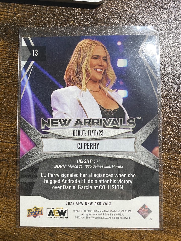 2023 Upper Deck AEW New Arrivals CJ Perry (Nov 11 2023) #13 | eBay