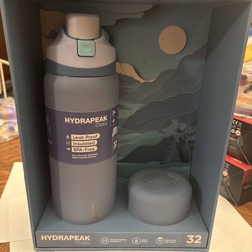 Hydrapeak Oasis Stainless Steel Water Bottle 32oz Insulated Leak Proof ...