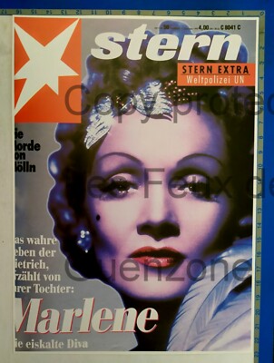 MARLENE DIETRICH STERN magazine cover document illustration clipping | eBay