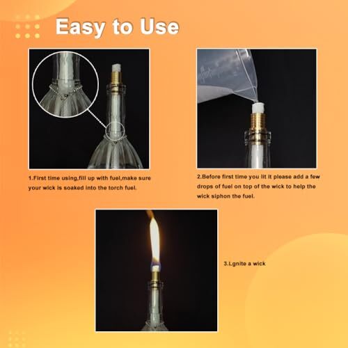 6PCS Wine Bottle Torch Wicks, Torch Light,Outdoor Torches,Table Torch ...