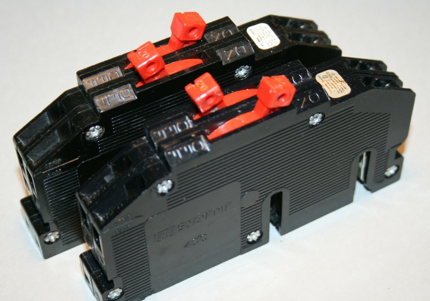 2 ZINSCO 20 AMP TWIN CIRCUIT BREAKERS TYPE RC-38 TANDEM 120 VOLT TANDEM ...