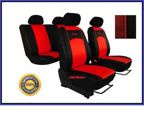 Universal Red /Black Eco-Leather Full Set Seat Covers for SEAT IBIZA up ...