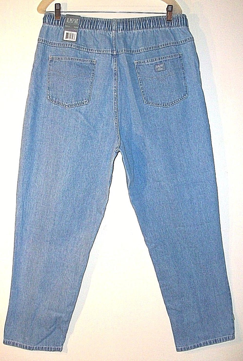 NWT Ladies 14 SHORT Blassport Denim Soft Blue Jeans Pants Elasticized ...