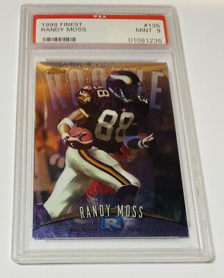 1998 Topps Finest #135 Randy Moss Rookie RC PSA MINT 9 Vikings | eBay