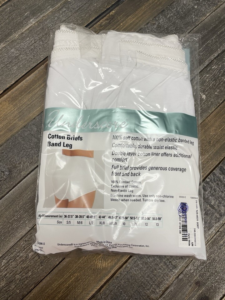 Underscore JC Penney Cotton Briefs Panties Band Leg (3-Pack) Size 6 | eBay