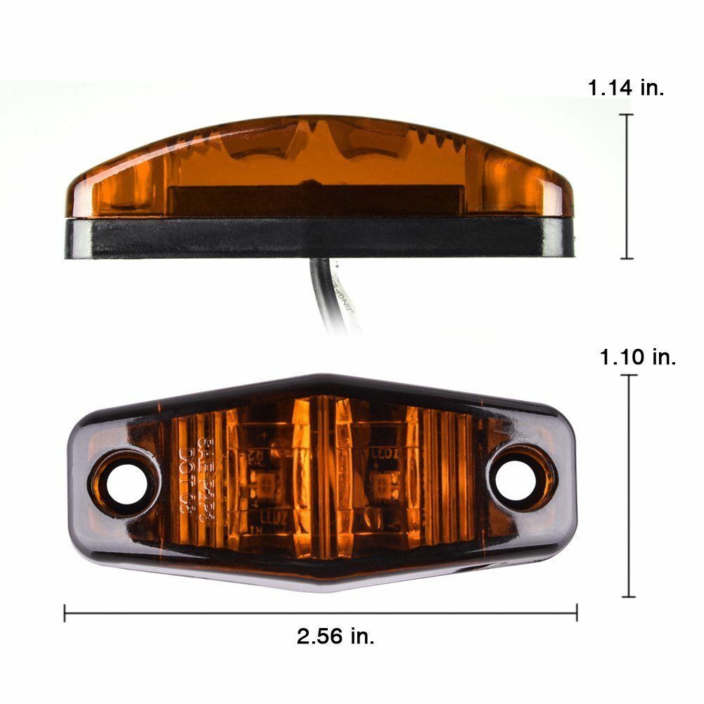 4/10X Amber LED Side Marker Light Front 12V-24V Car Van Truck Trailer ...