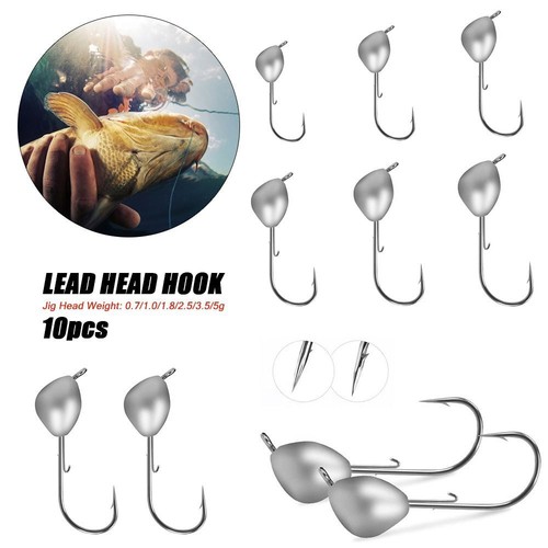 Perforated Barb Sharp Pointed Head Lead Head Hook Carbon Steel Jigging ...