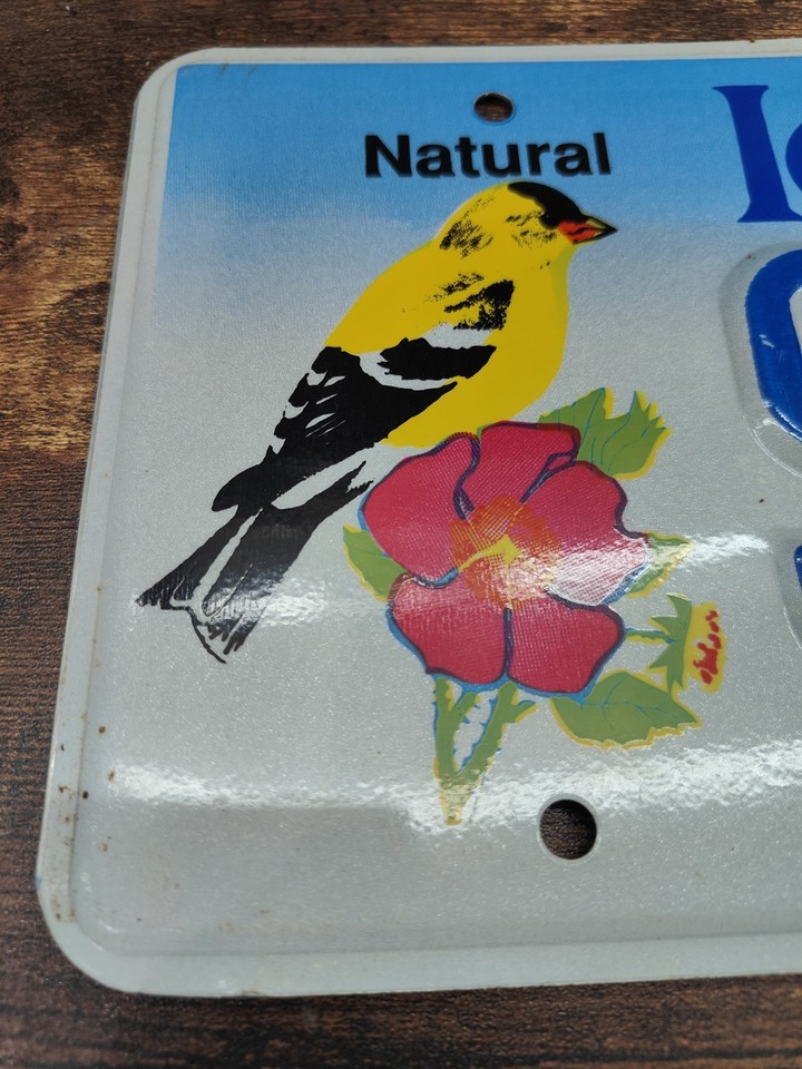 IOWA License Plate Tag SAMPLE 🐦 Bird 🌺 Flower Nature | eBay