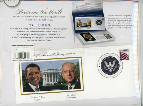 Inauguration Day Official Commemorative Souvenir Folio with Cachet 994 ...