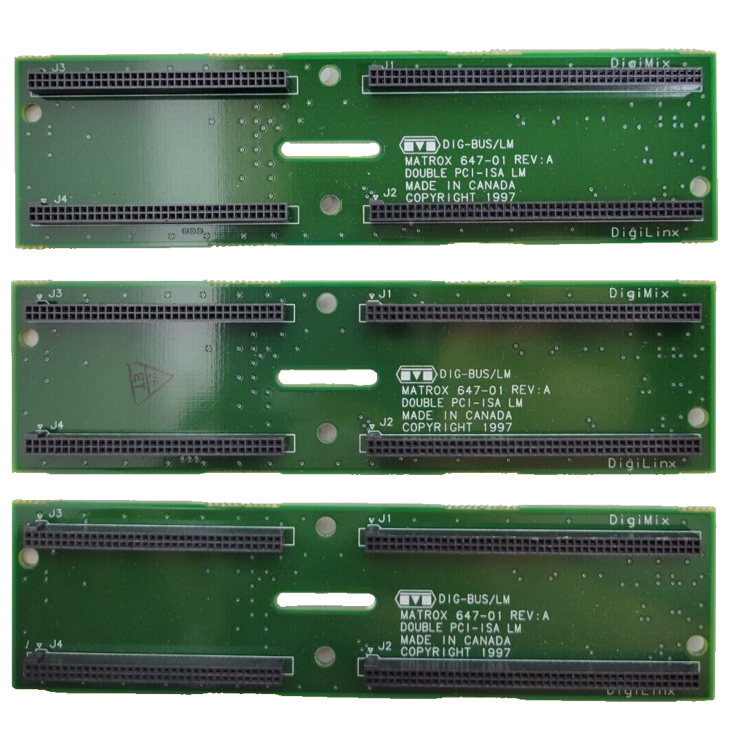 LOT OF 3 - MATROX DIG-BUS/LM DOUBLE PCI-ISA LM 647-01 MOVIE BUS 2 CARD ...