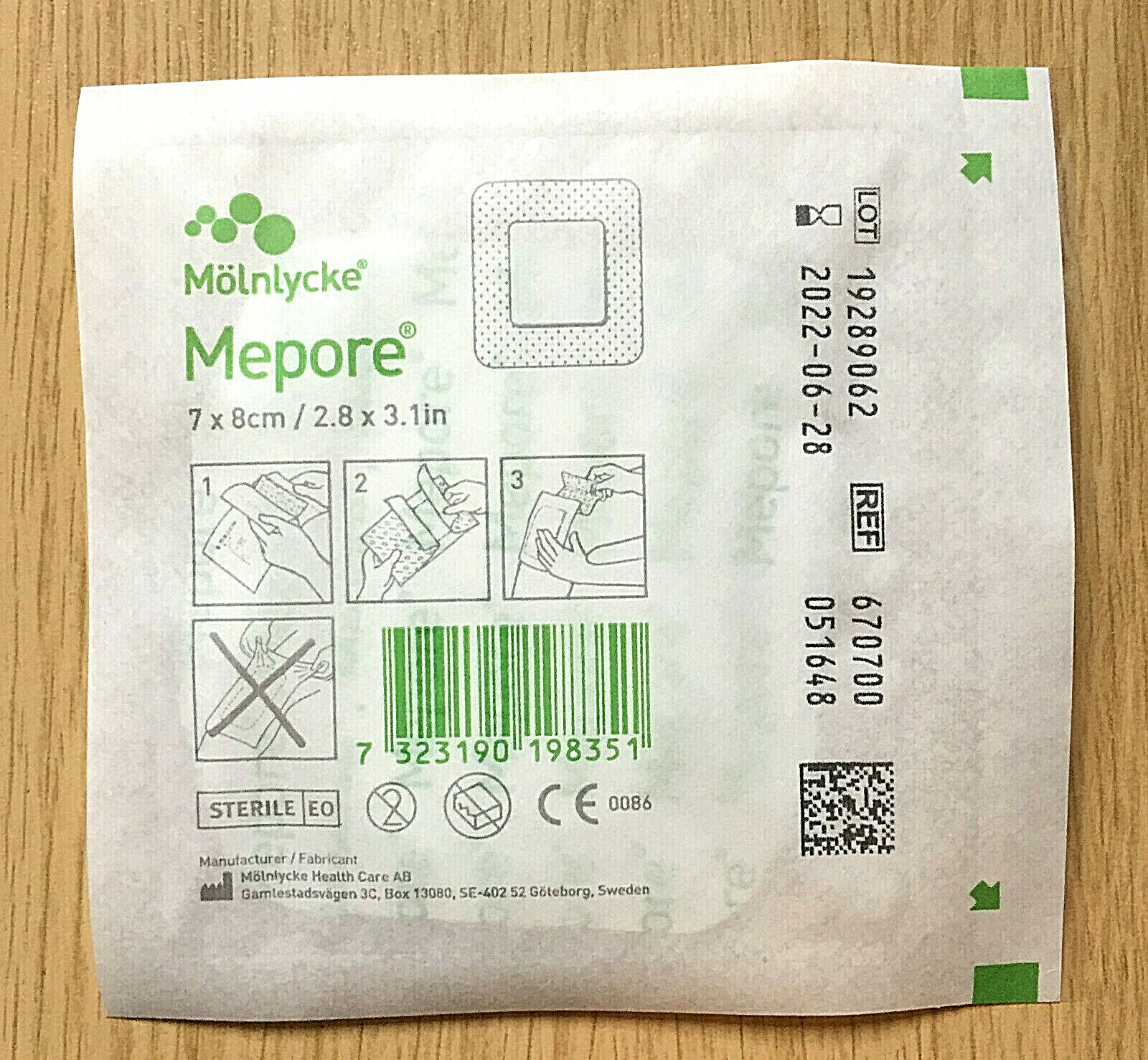 10 x Mepore Self Adhesive Sterile Dressing 7cm x 8cm Cuts Burns Wounds ...