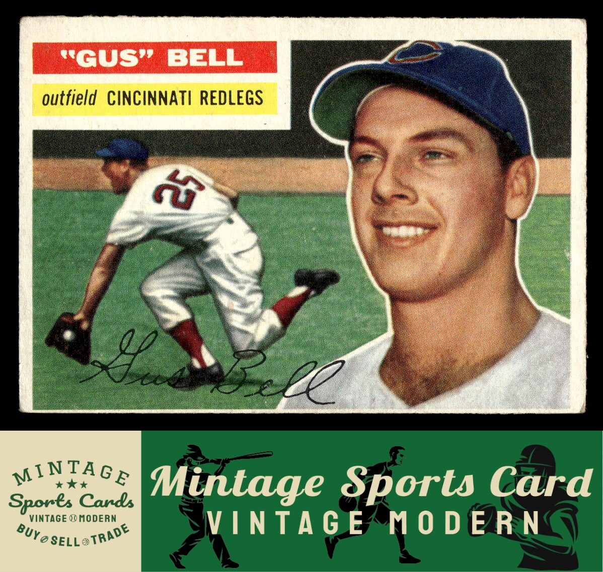 1956 Topps - Gus Bell - #162 Cincinnati Reds | eBay