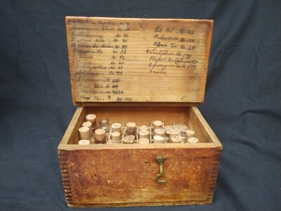 Antique Indiana Mennonite Small Apothecary cabinet chest Viles ...