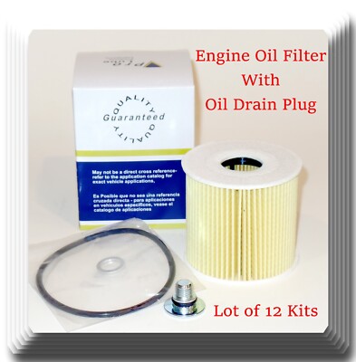 12 x Engine Oil Filter W/Oil Drain Plug Fits: 263203F500 Genesis G80 ...
