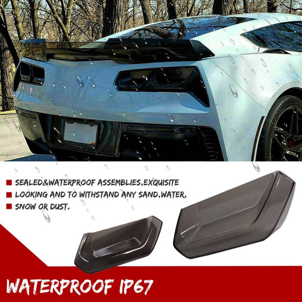 For 2014-2019 C7 Corvette Rear Tail Light Blackout Kit 4PC Molded ...