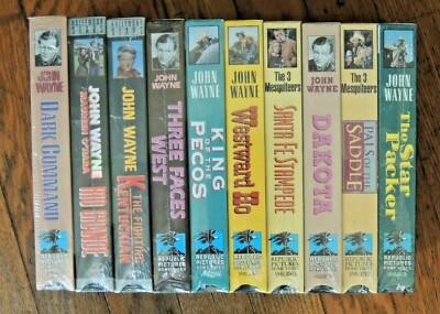 John Wayne Western Movie Collection 10 Movie Set VHS Collection New and ...