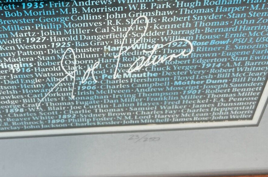 Penn State Football Framed Nittany Lion Signed by Joe Paterno 1994 23/ ...