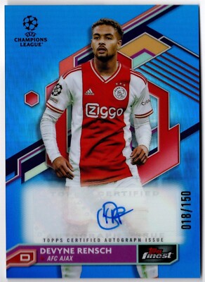 2022-23 Topps Finest UEFA Auto Blue Refractor DEVYNE RENSCH A-DR 18/150 ...