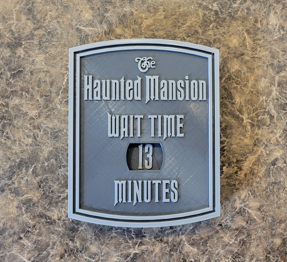 6.25 x 5 inches Haunted Mansion Wait Time Sign Plaque Replica - Disney ...