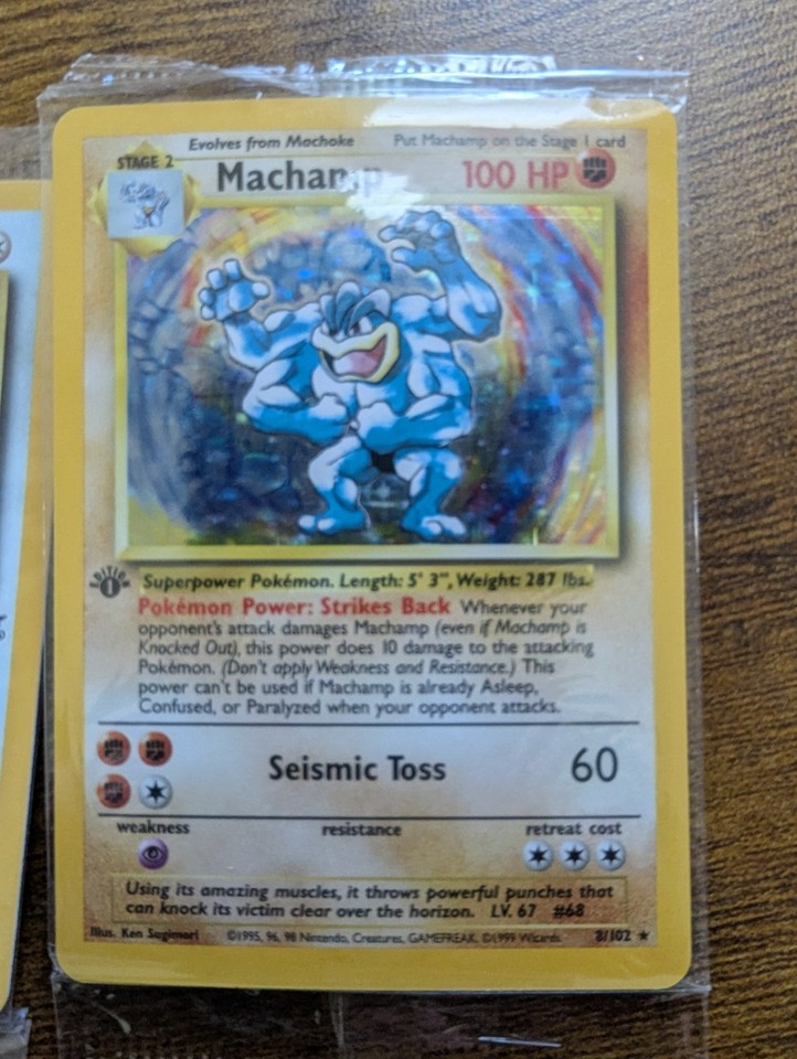 Meowth Holo #10 Black Star Promo & MACHAMP Holo 1st Edition, Both ...
