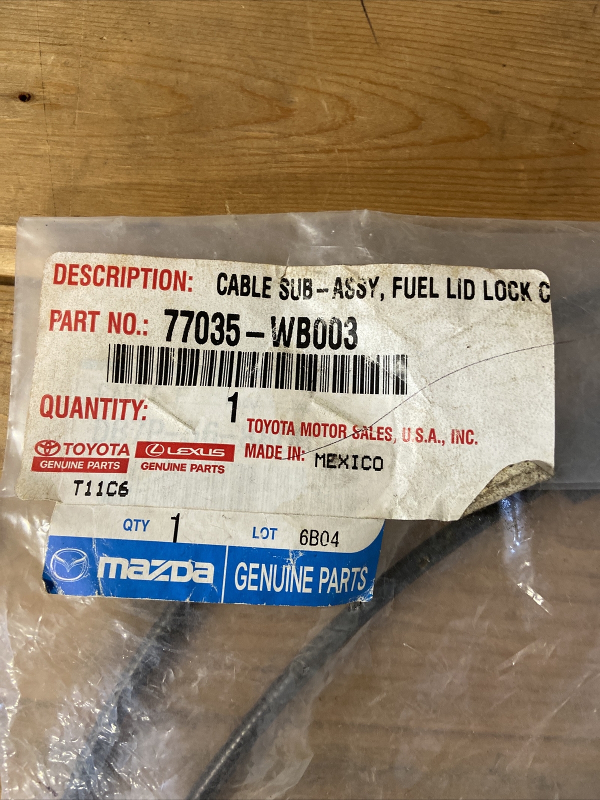 GENUINE TOYOTA CABLE SUB ASSY FUEL 77035-WB003 for sale online | eBay