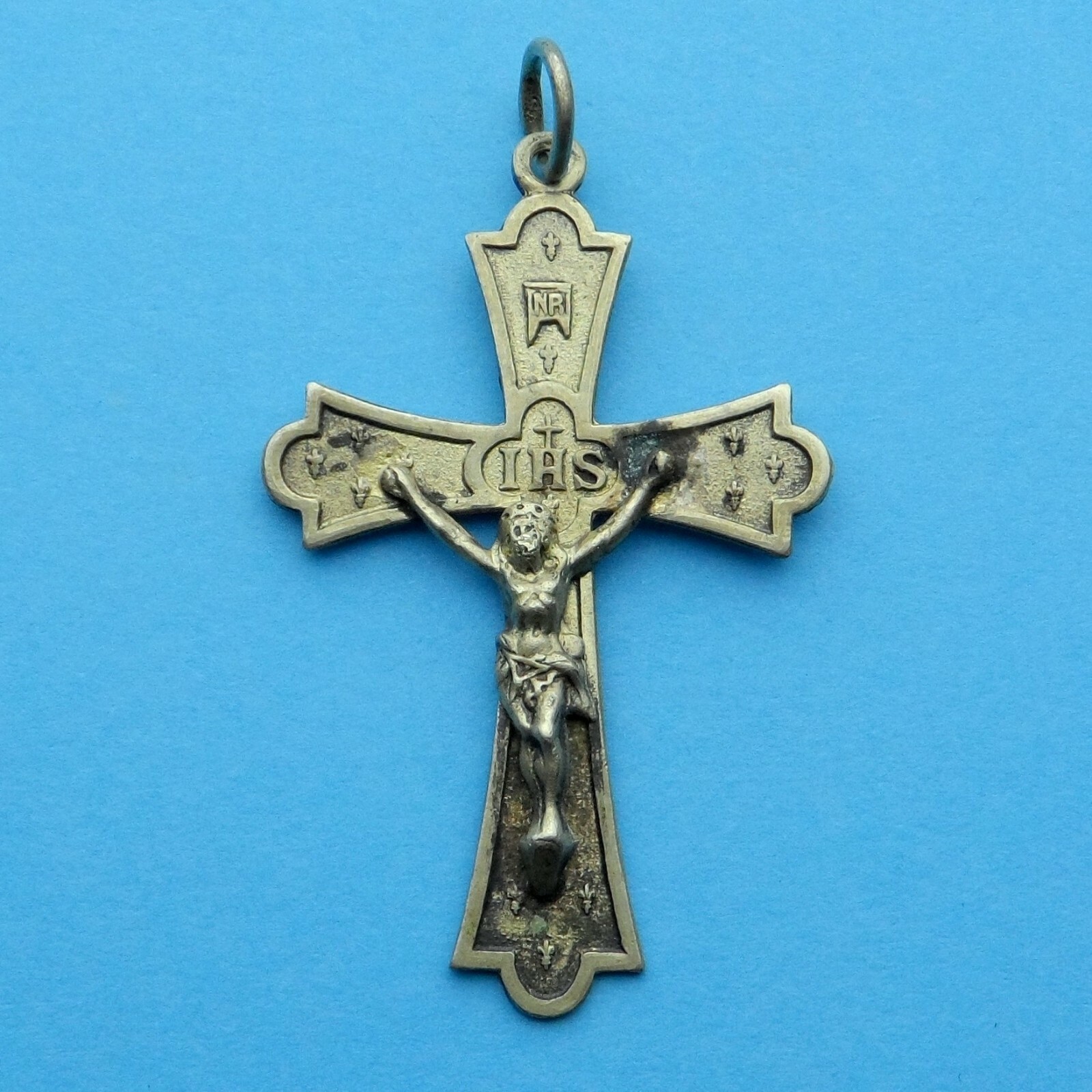 Jesus Christ, IHS, Cross. Antique Religious Large Pendant. French Medal ...