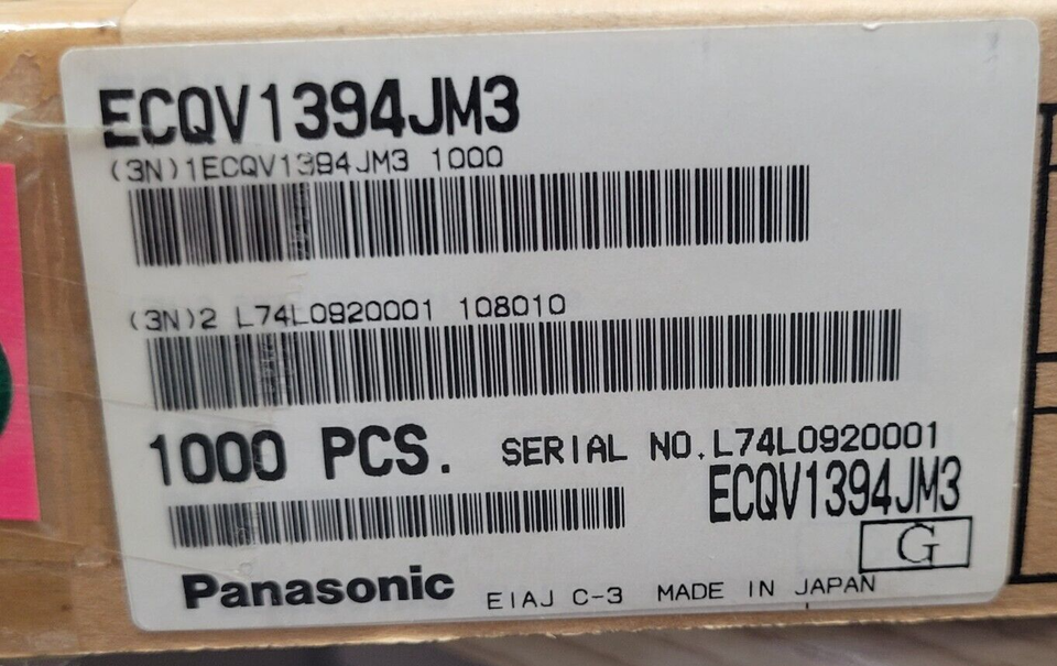 (10 PC) ECQV1394JM3 PANASONIC CAP FILM 0.39UF 5% 100VDC RADIAL | eBay