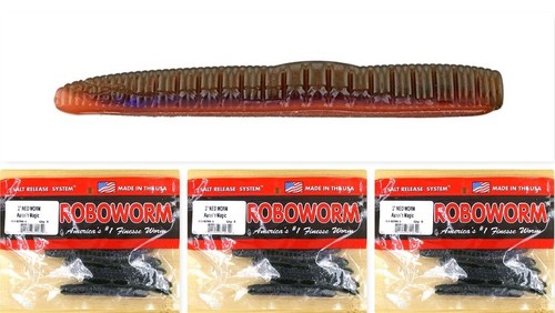 (3) Unopened Packs Roboworm 3" Ned Worm Worms Aaron's Magic Lot #17AM ...