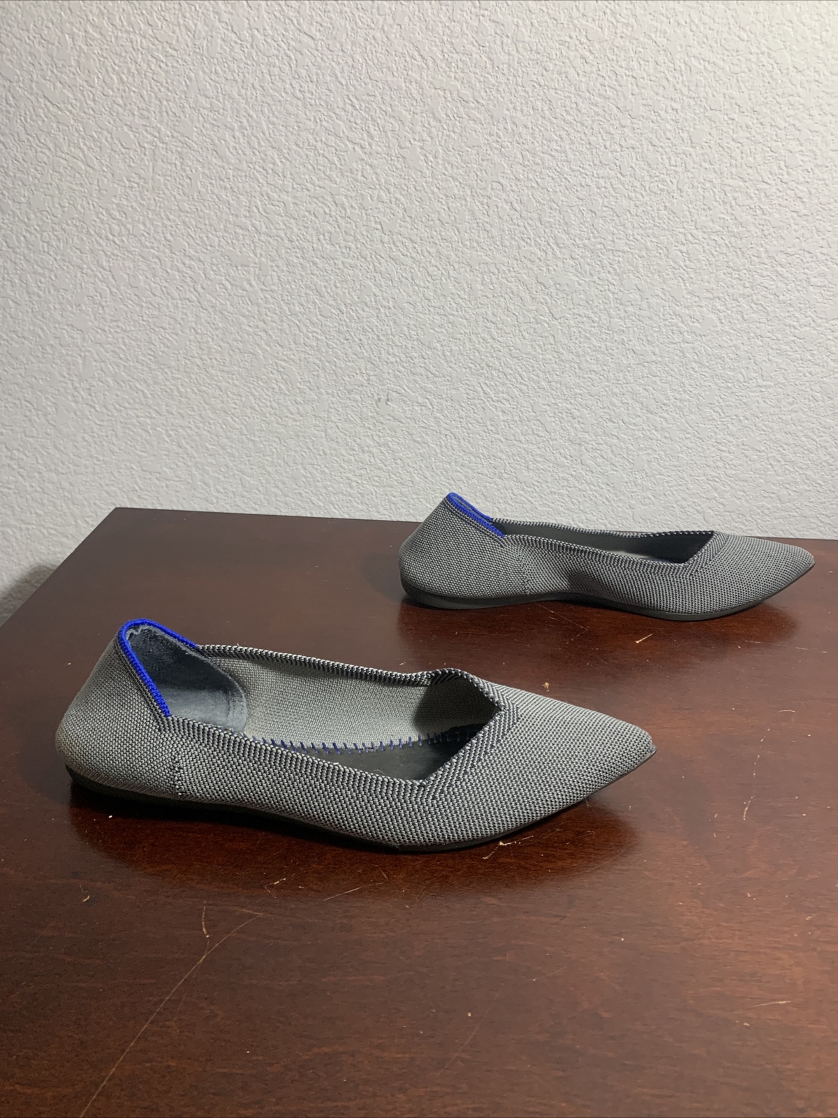 ROTHYS The Point Womens Cloud Grey Birdseye Flats Comfort Washable Size ...